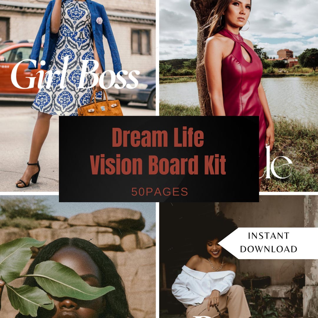 Dream Life Vision Board Kit Manifest Goals & Inspirational Templates - Etsy