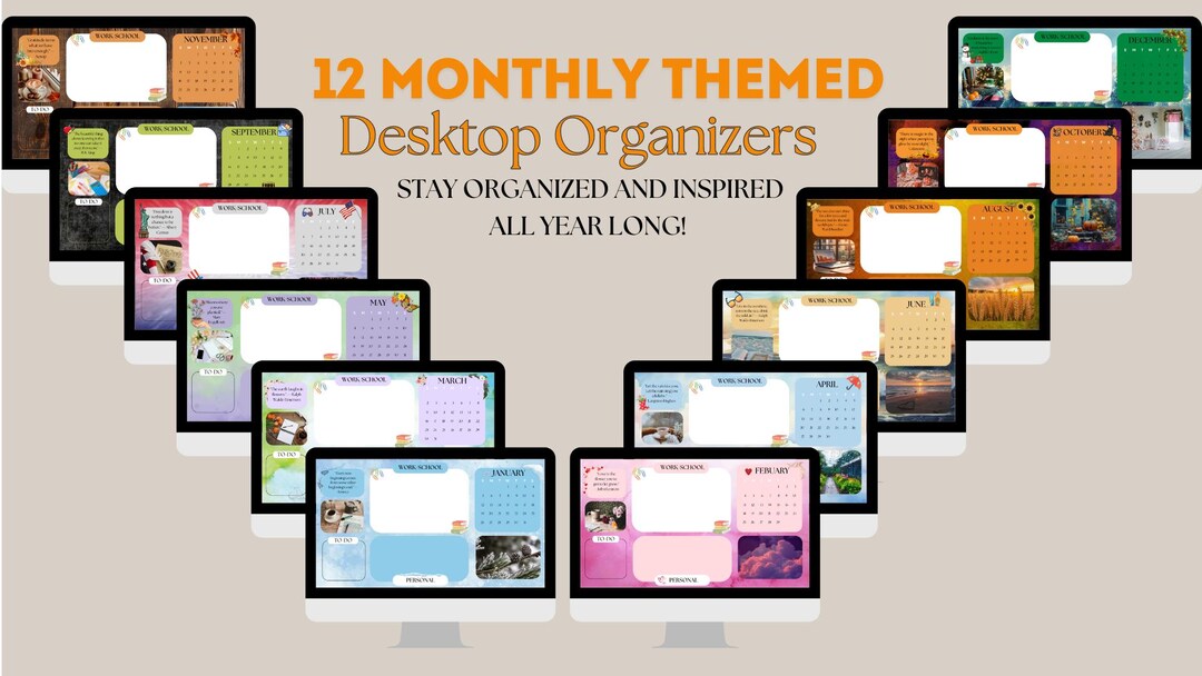 12 Monthly-themed Desktop Organizers for 2025 (+ Current 2024 Months ...