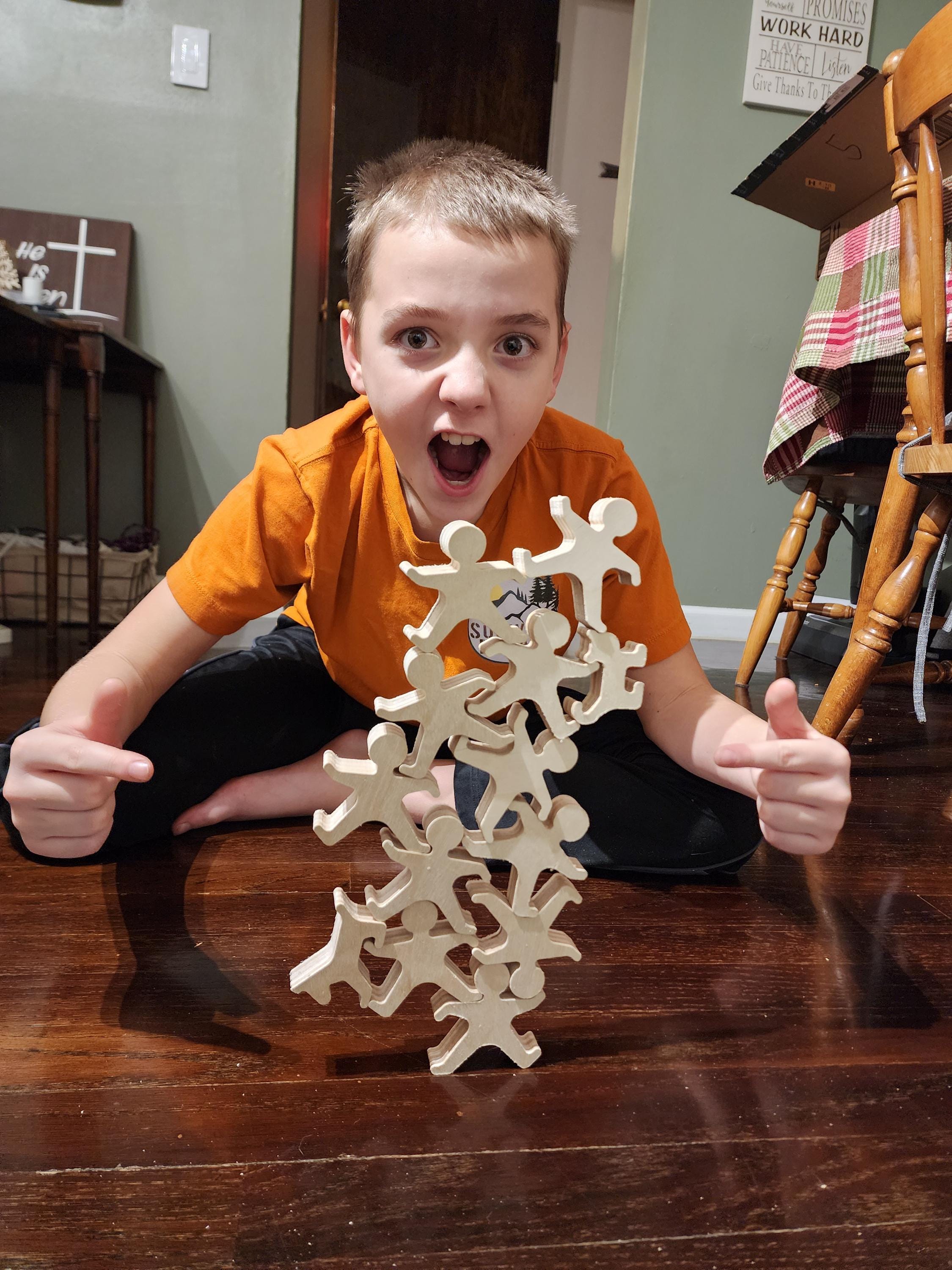 Wooden Stacking Balance Game. Paint Project. All Ages. Family Challenge ...