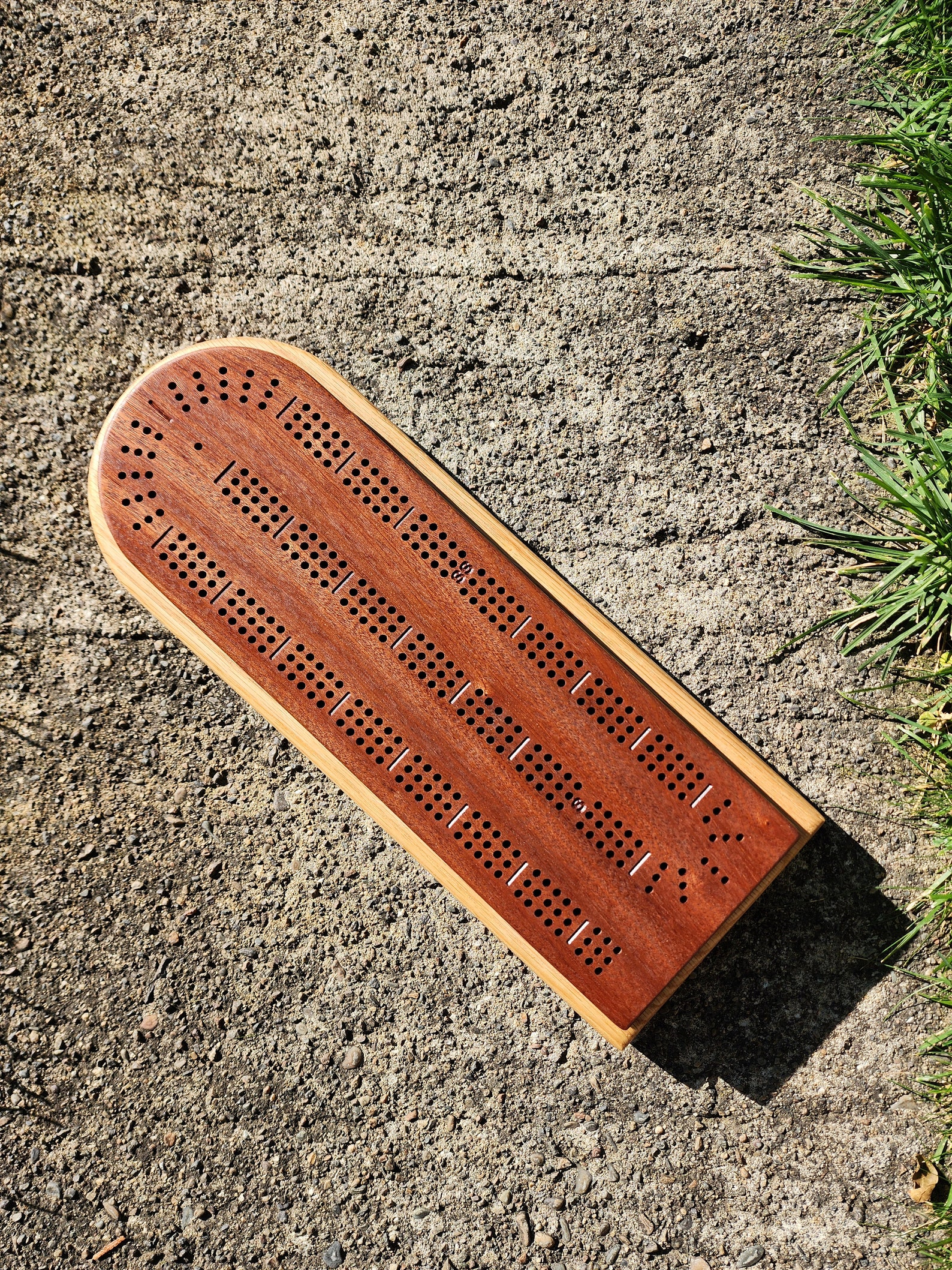 Mohagany & Red Oak Swivel Cribbage Board With Storage Compartments, 3 ...