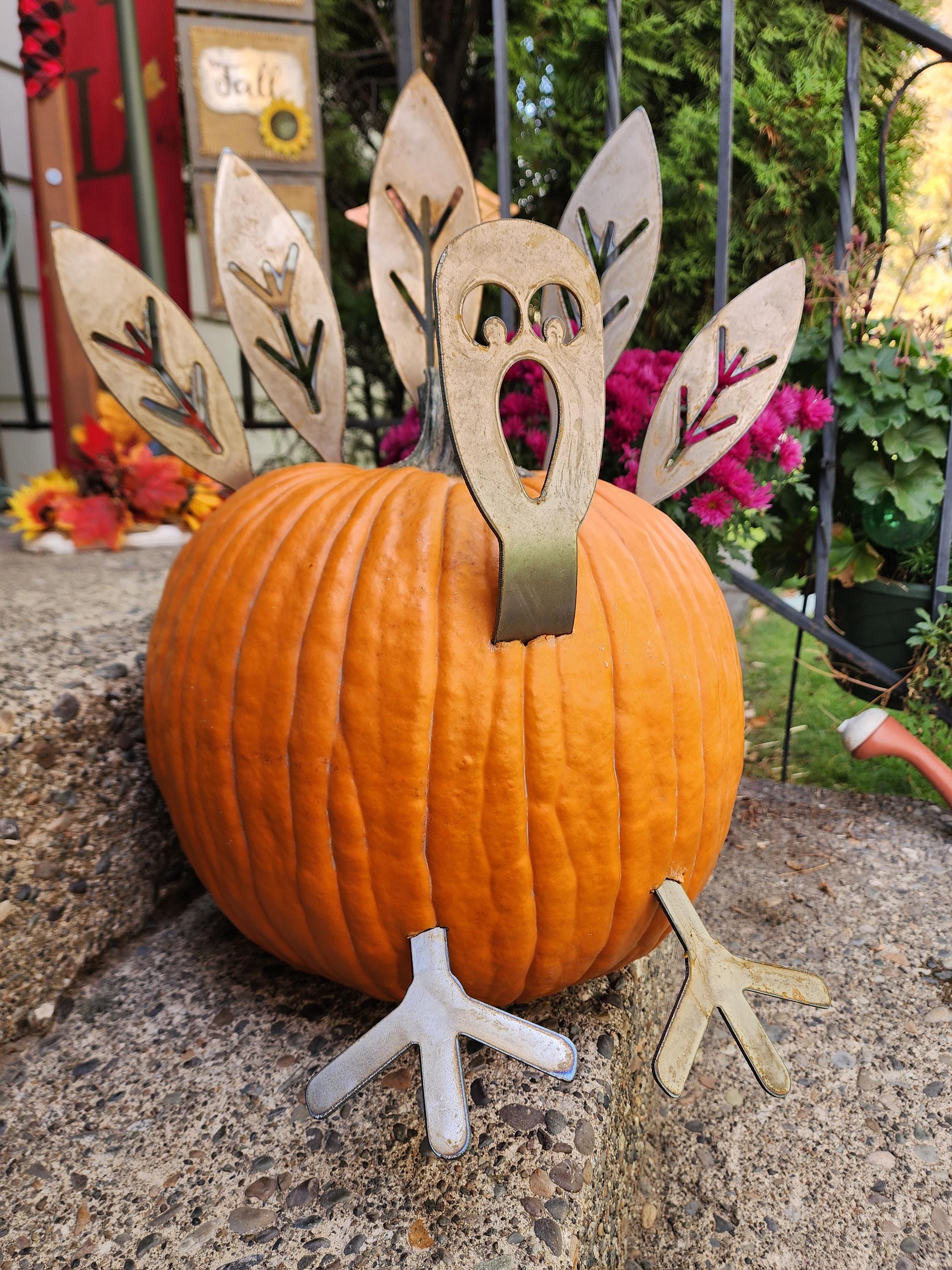 Carveless Pumpkin Decoration. Turkey Stakes. Long Lasting. - Etsy