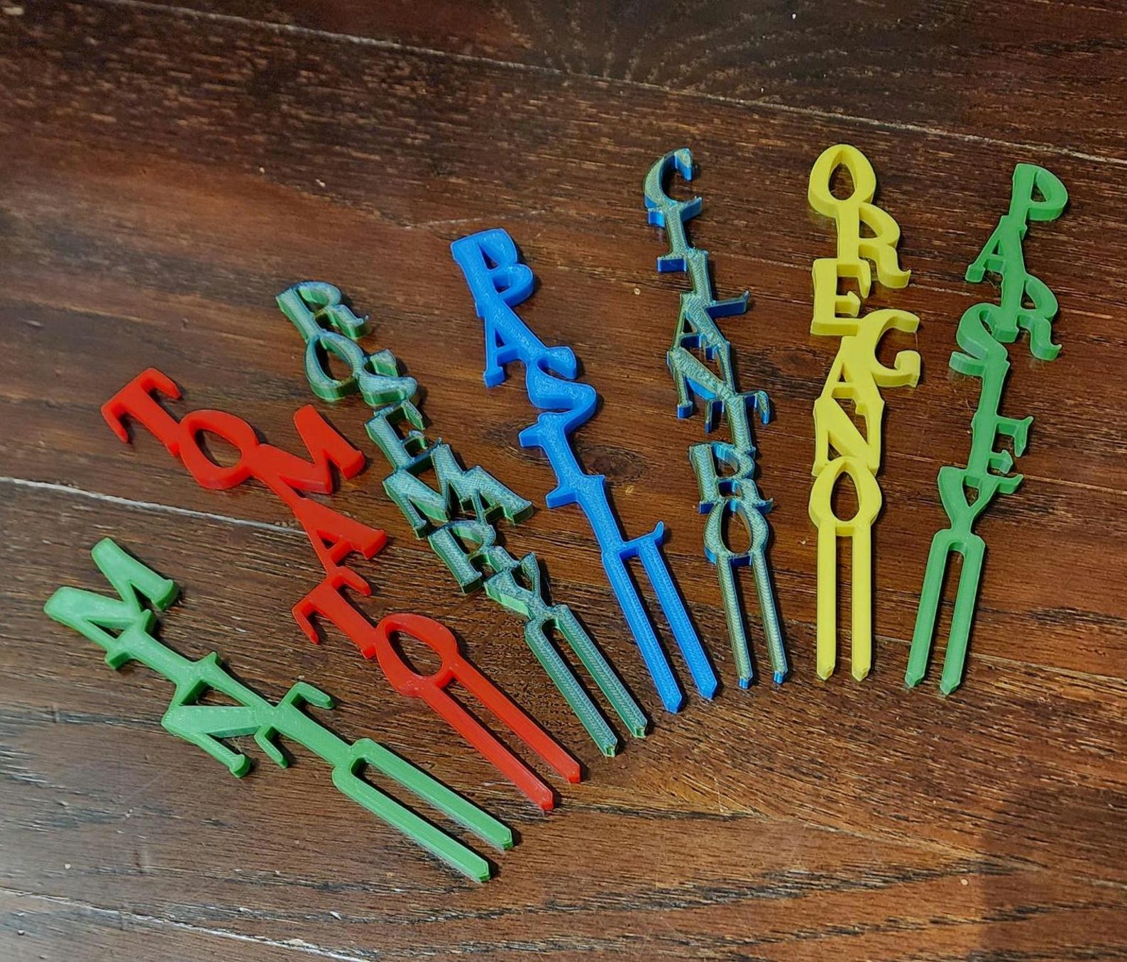 3D Pinted Garden Label Sticks - 7 Inch - Indoor - Outdoor - Small ...