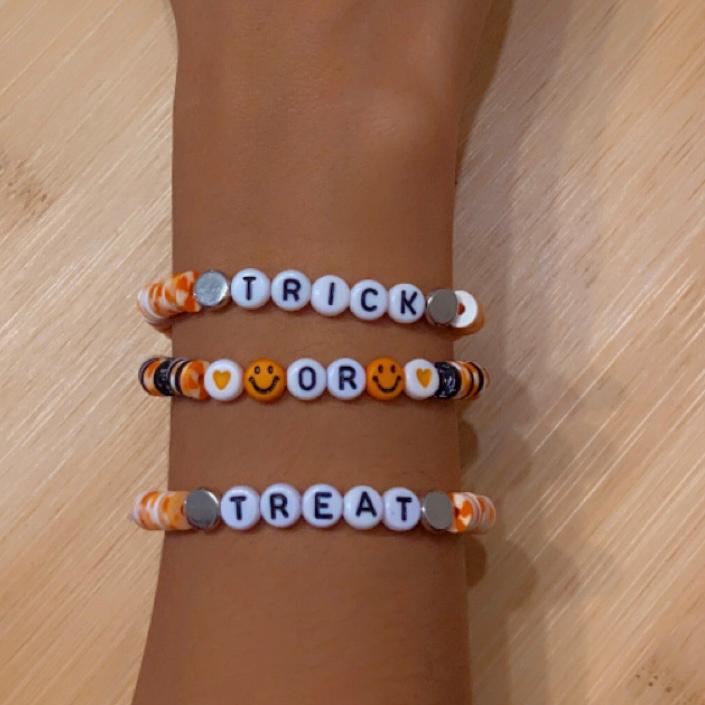 Trick or Treat Bracelet Set: Halloween Clay Bead Stack - Etsy