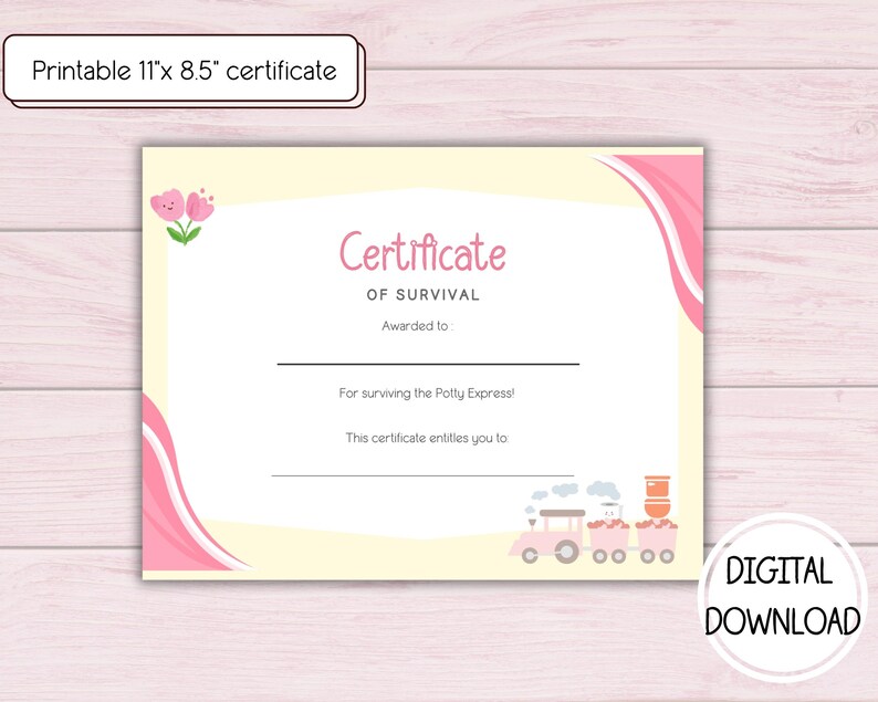 Survival Potty Training Certificate, Adult Awards, Mama Diploma, Mama ...