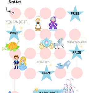 Kids Reward Chart, Princess Printable, Sticker Chart, Potty Training ...