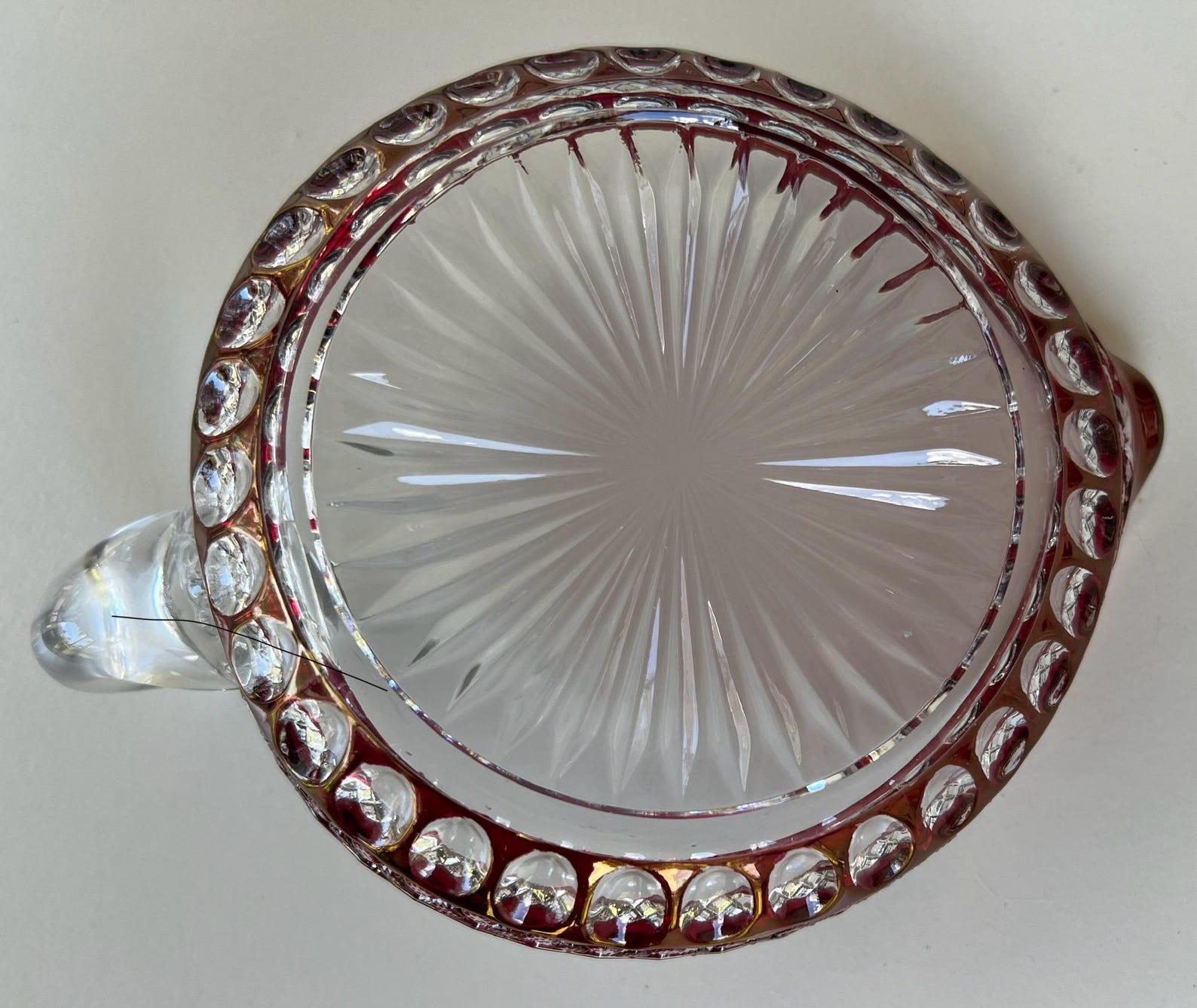 VINTGE RED GLASS Westmoreland Ruby Red Cut to Clear Heart Shaped ...