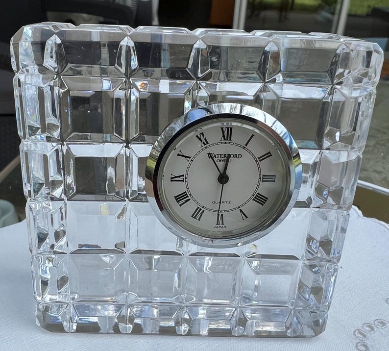 VINTAGE Waterford Crystal Vintage Square Clock Quartz Clock 3 1/8 ...