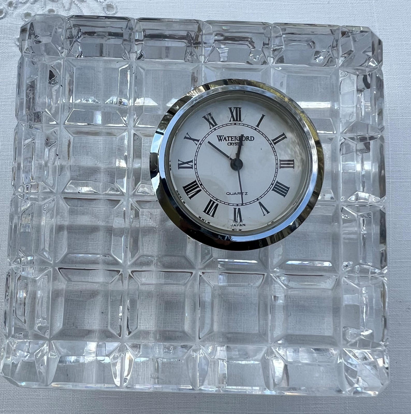 VINTAGE Waterford Crystal Vintage Square Clock Quartz Clock 3 1/8 ...