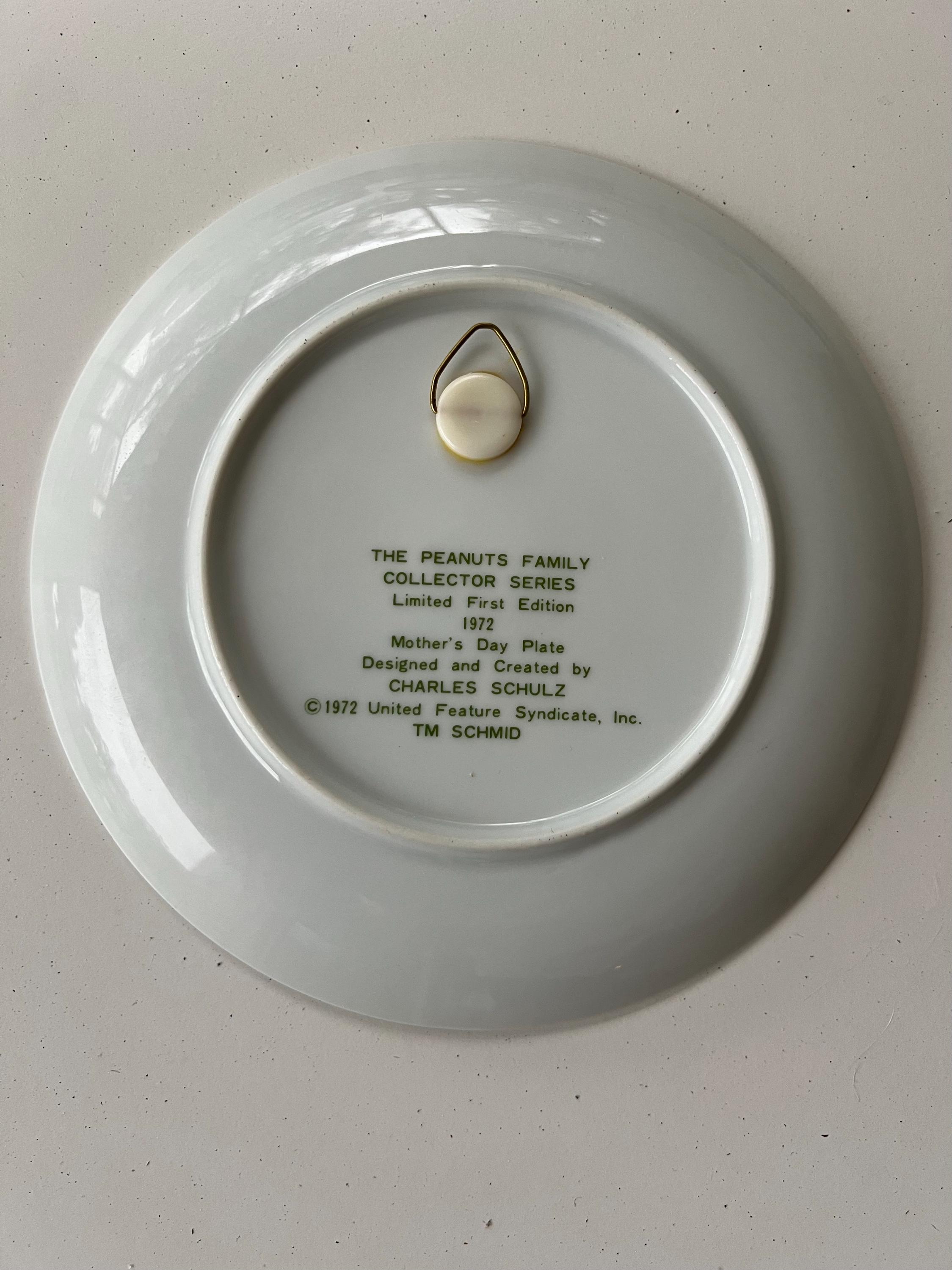 Snoopy Vintage Comic Peanuts Linus Mother’s Day Plate 1972 Charles ...