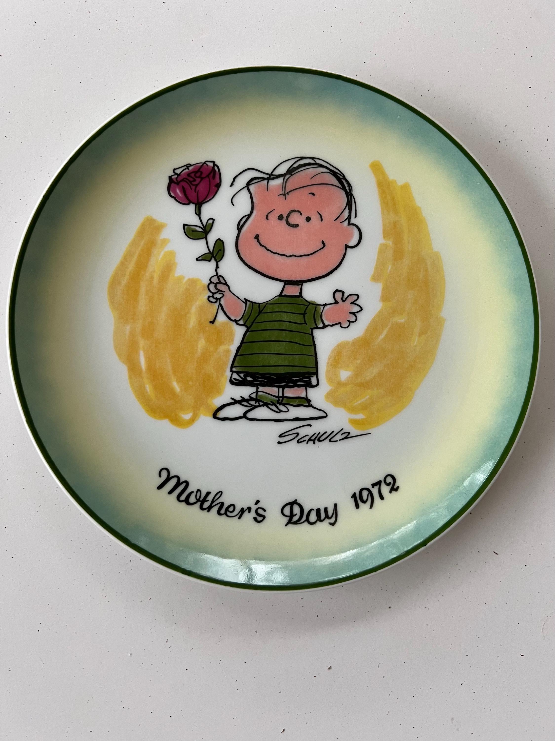 Snoopy Vintage Comic Peanuts Linus Mother’s Day Plate 1972 Charles ...
