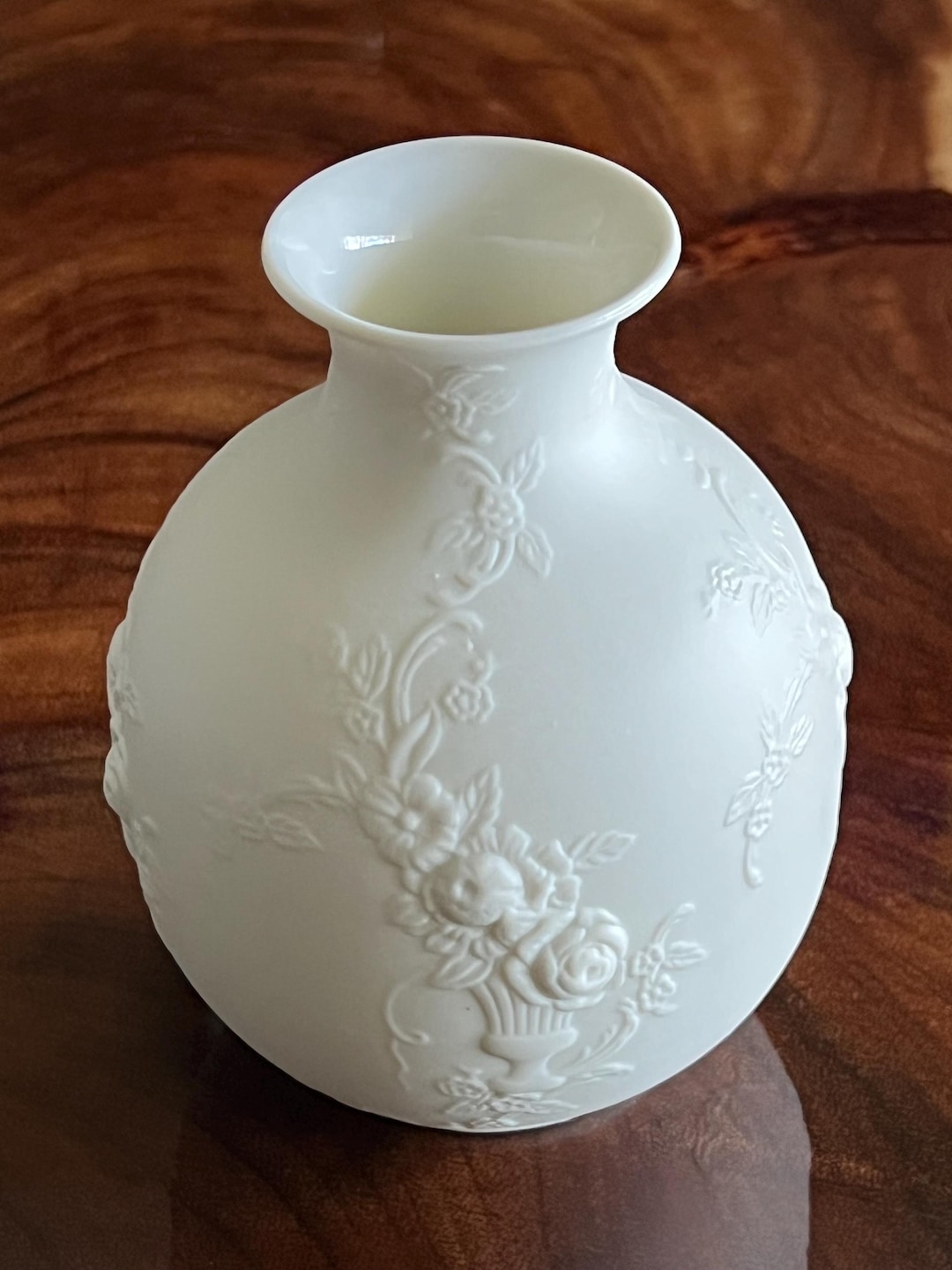 West Germany Kaiser Optical Art Vase Vintage 70's White Bisque ...