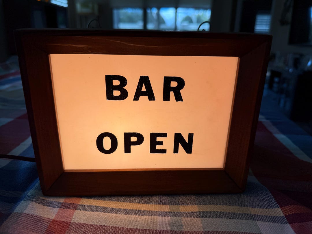 Vintage "bar Open" Light up Sign: Mid Century Modern Pub Decor - Etsy