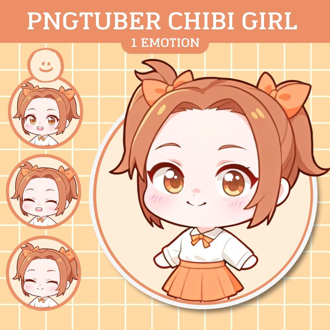 CHIBI Pngtuber Model | Cute Girl Pngtuber Premade Model | Veadotube ...
