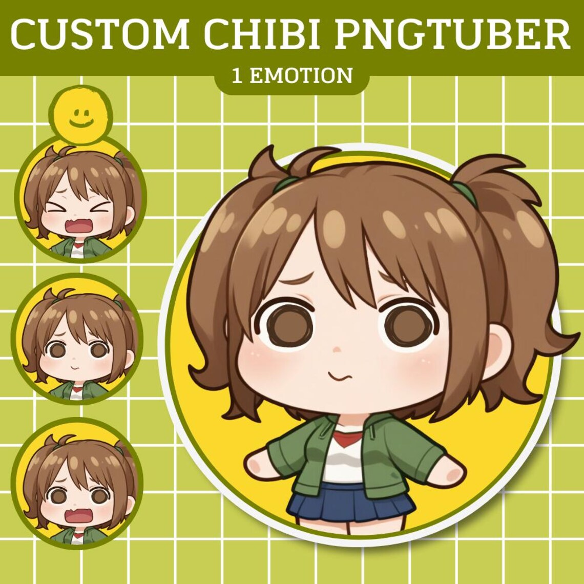 CHIBI Pngtuber Model | Cute Girl Pngtuber Premade Model | Veadotube ...