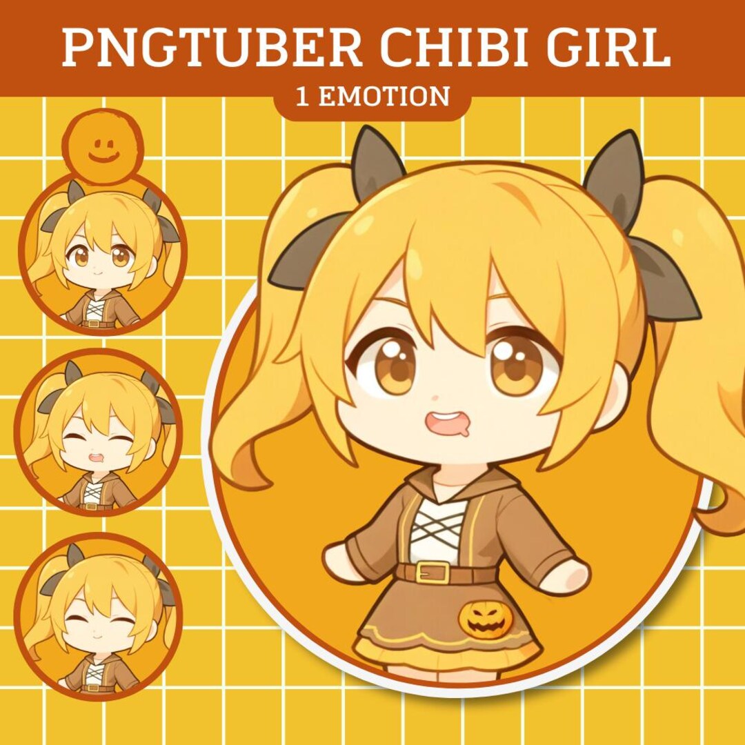 CHIBI Pngtuber Model | Cute Girl Pngtuber Premade Model | Veadotube ...