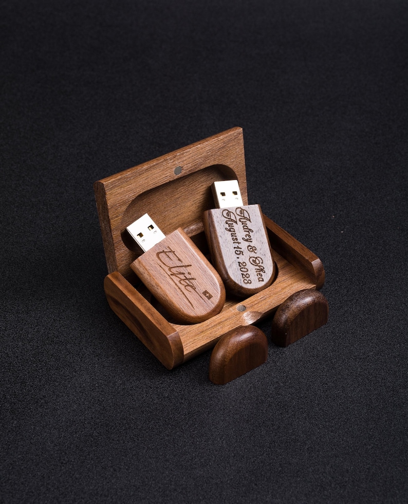 Custom Wooden Keepsake USB Flash Drive Box | Custom Wedding USB Stick ...