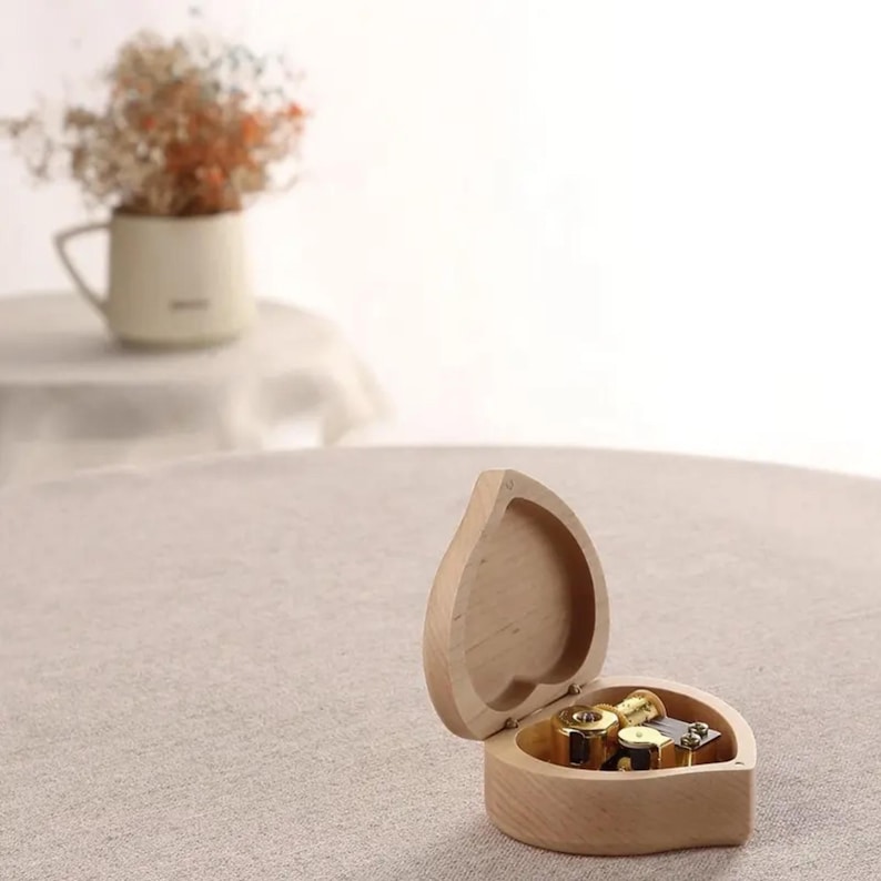 Engraved Heart Music Box: Custom Wooden Music Theme Gift - Etsy