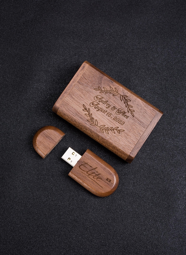 Custom Wooden Keepsake USB Flash Drive Box | Custom Wedding USB Stick ...