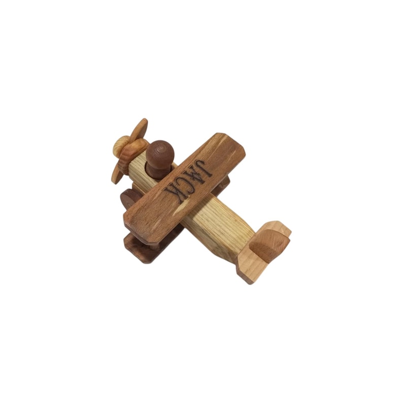 Handmade Wooden Airplane Toy | Wooden Plane With Pegdoll | Natural ...