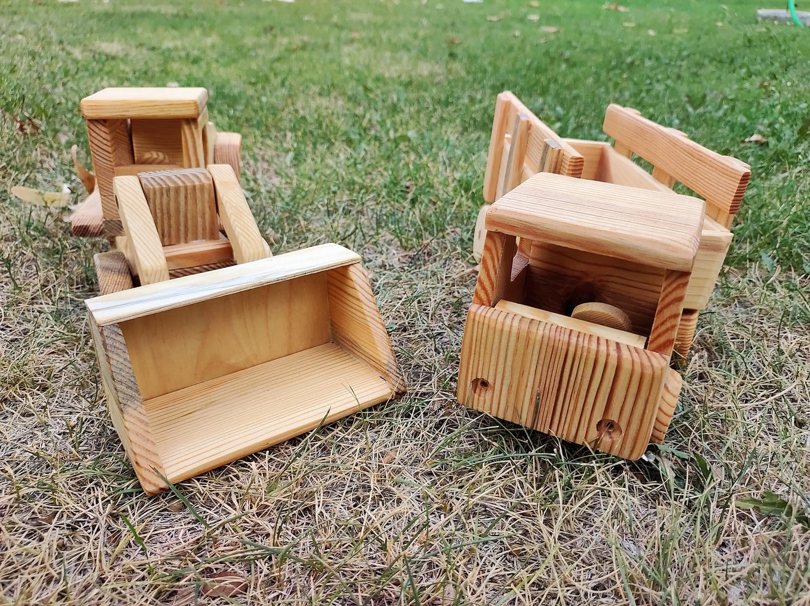 Wooden Truck and Excavator Set | Handcrafted Wooden Digger and Truck ...