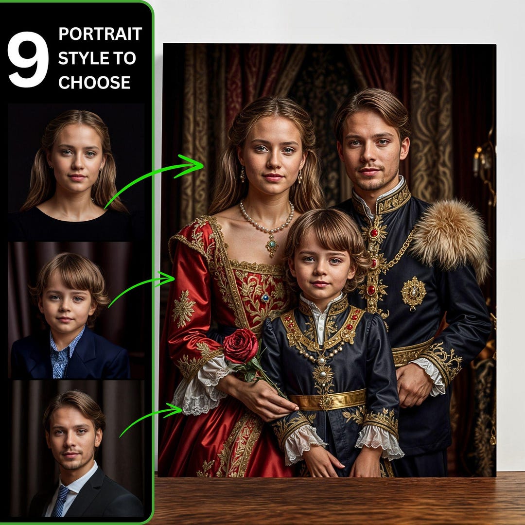 Custom Royal Couple Portrait From Photo, Make Me Royal, Family Portrait ...