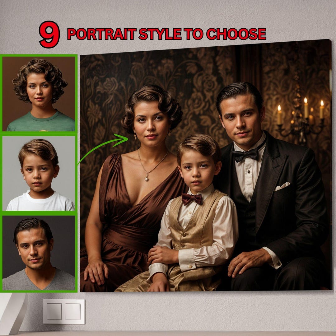 Custom Mafia Family Portrait From Photo, Face Swap Editing, Royal ...