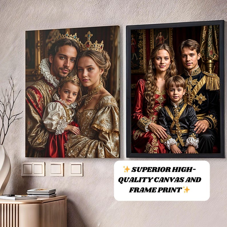 Custom Royal Couple Portrait From Photo, Make Me Royal, Family Portrait ...