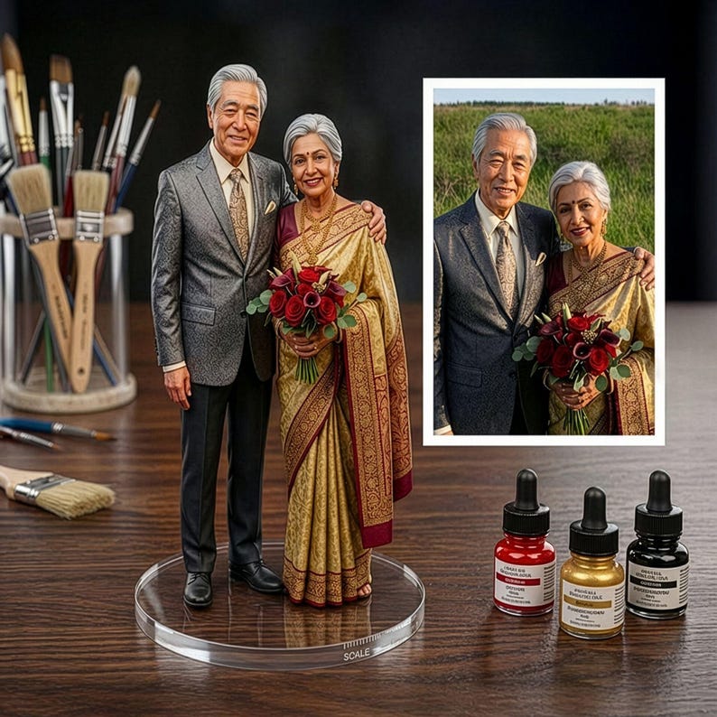 Custom Action Figurine Couple Caricature, Sculpture From Photo ...