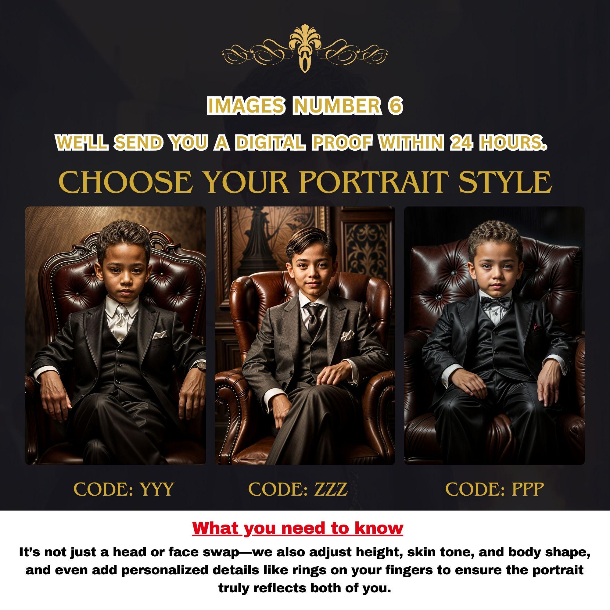 Custom Mafia Kid Portrait From Photo, Face Swap Personalized Portrait ...