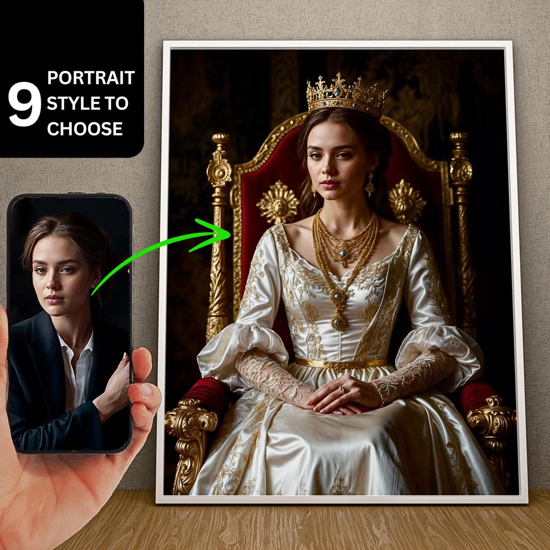 Custom Royal Portrait From Photo, Renaissance Queen Portrait, Make Me A ...