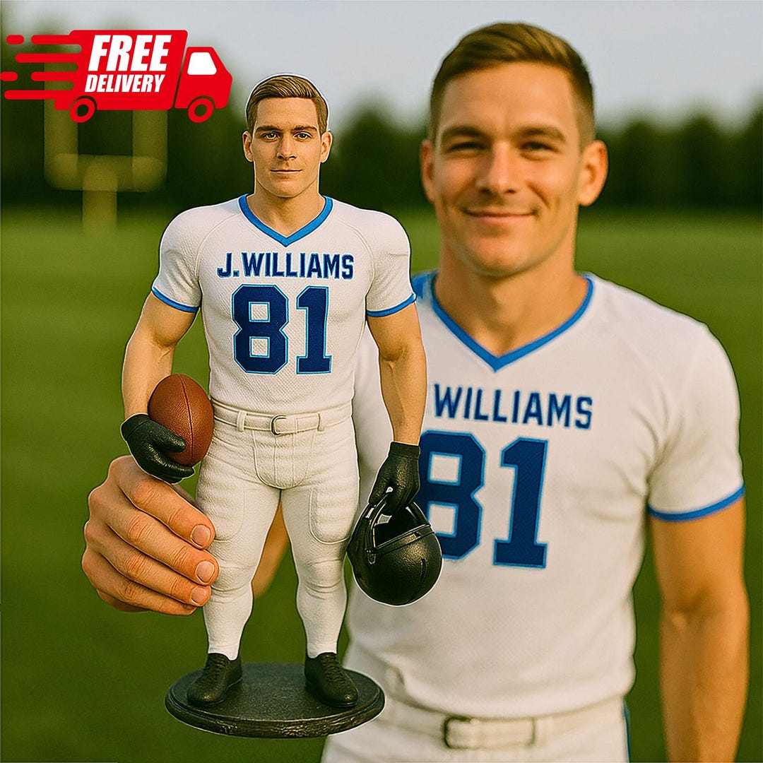 Custom 3D Football Realistic Action Figurine From Photo, Personalized ...