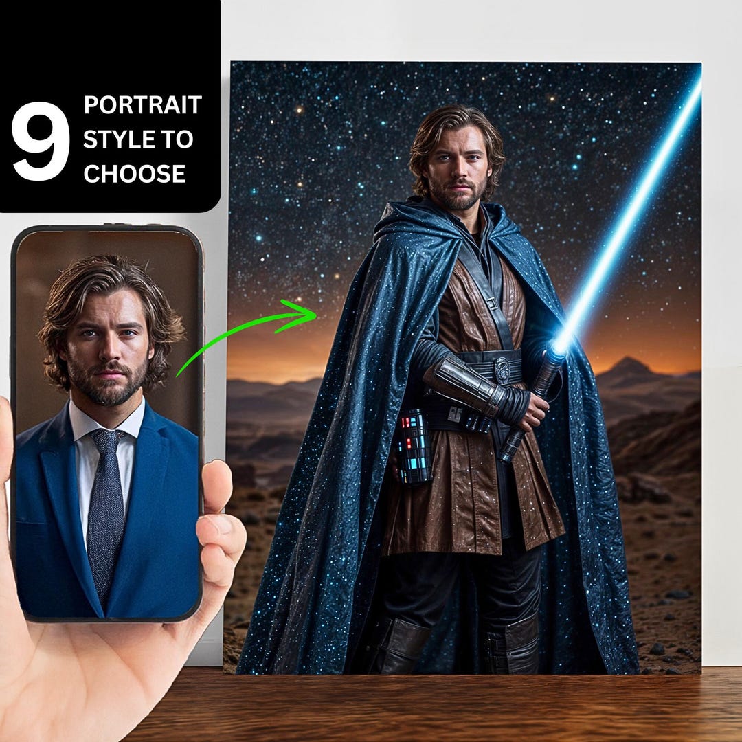 Custom Star W Portrait From Photo, Gamer Portrait, Jedi Artwork ...
