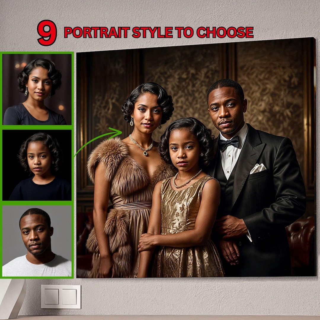 Custom Mafia Family Portrait From Photo, Face Swap Editing ...