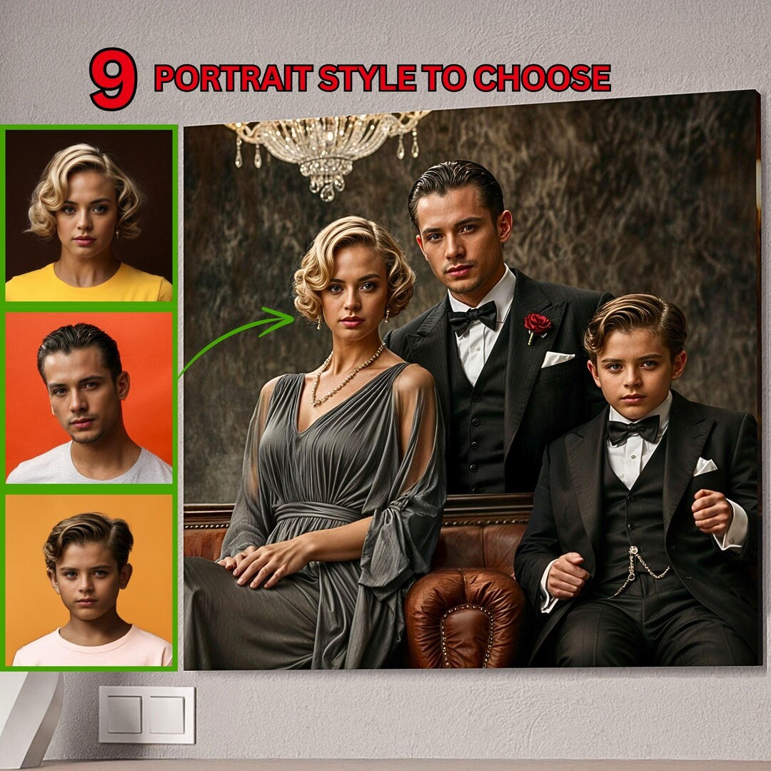 Custom Mafia Family Portrait From Photo, Face Swap Editing, Mafia ...