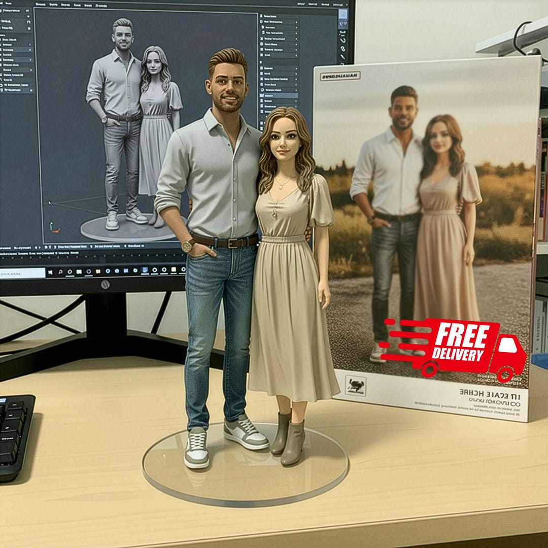 Custom 3D Wedding Bobbleheads, Realistic Bride and Groom Figurines ...