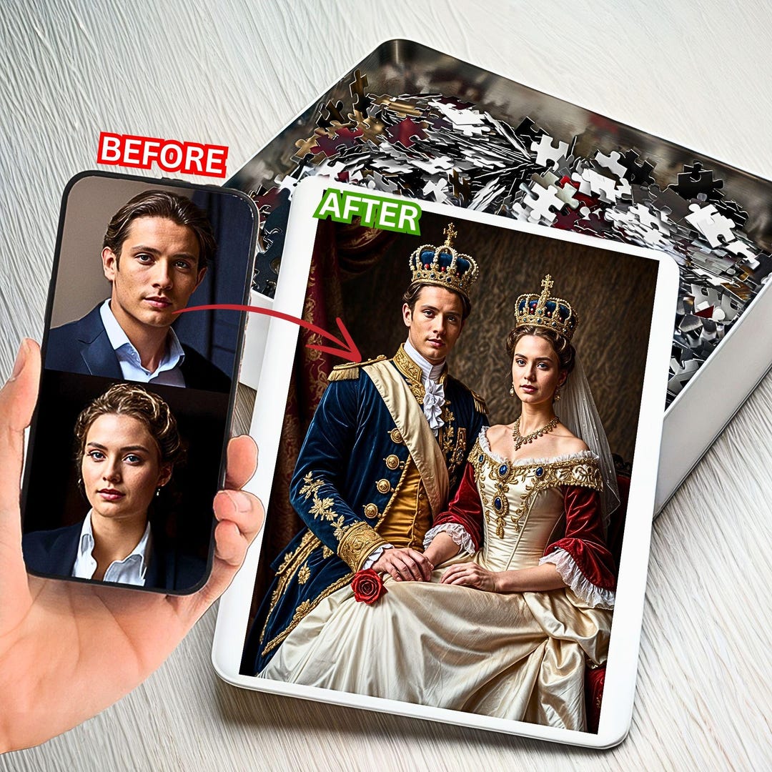 Personalized Jigsaw Puzzle From Photo, Turn Me Royal Puzzle Wall Art ...