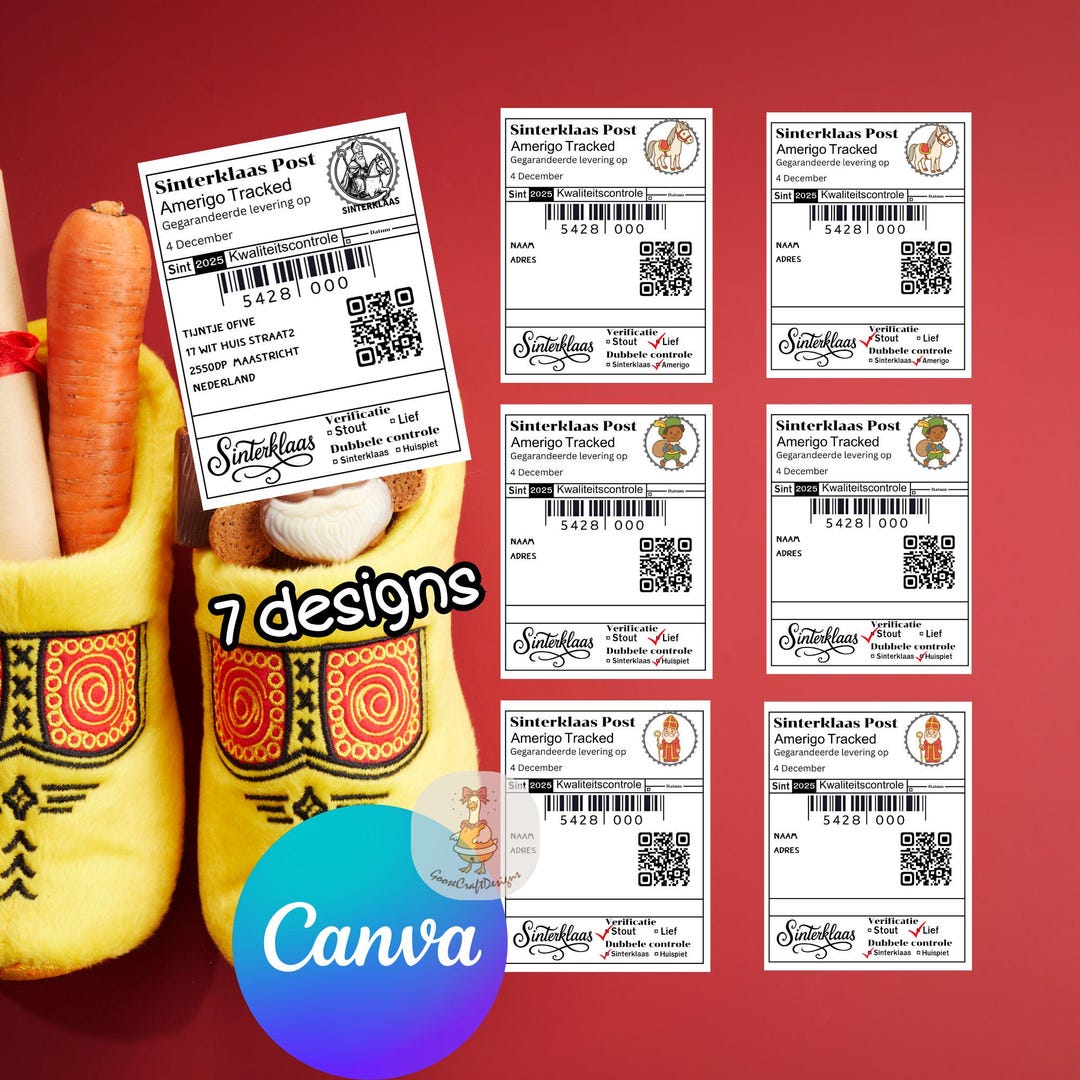 Bundle Noodpakket Sinterklaas Post Label Personalized – Printable Gift ...