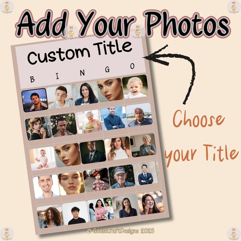 Custom Bingo Cards PDF File : Personalized Printable Bingo Game Full 25 ...