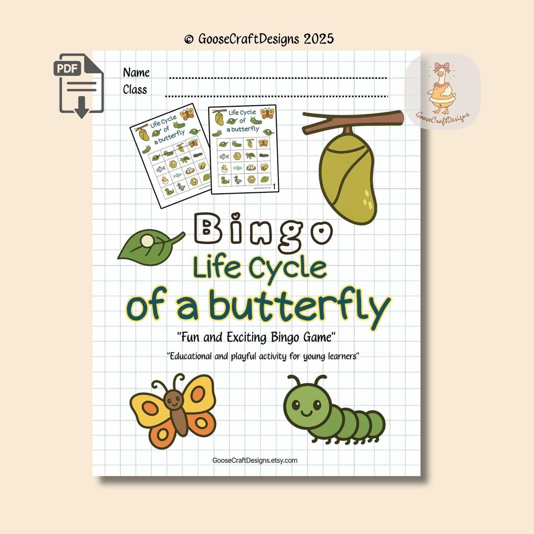 Bingo Life Cycle of a Butterfly | Educational Game for Kids | Science ...