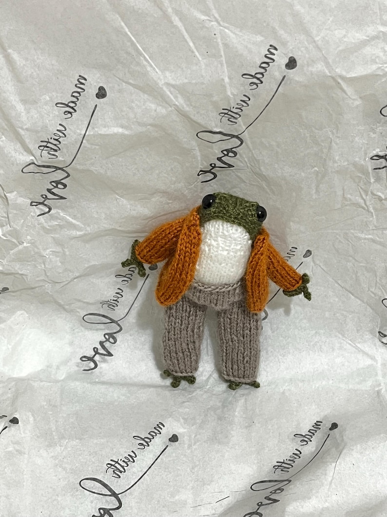 Knitted Frog, Frog and Toad, Froggie's Sweater and Overalls, Frog Plush ...