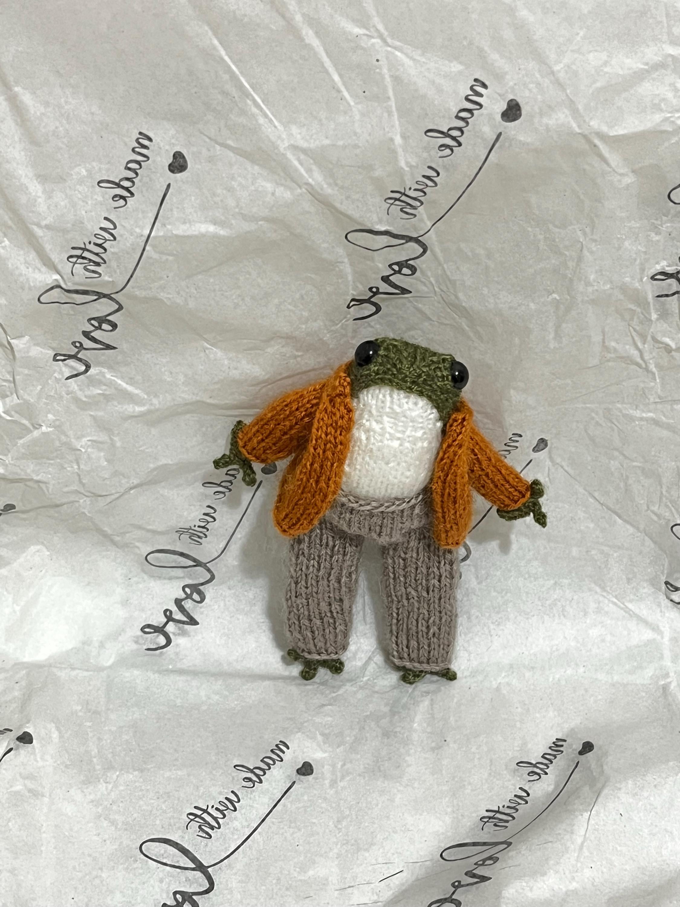 Knitted Frog, Frog and Toad, Froggie's Sweater and Overalls, Frog Plush ...