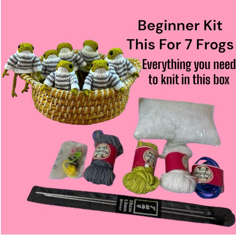 Seven Frogs KNITTING KIT -everything You Need of Highest Quality to ...
