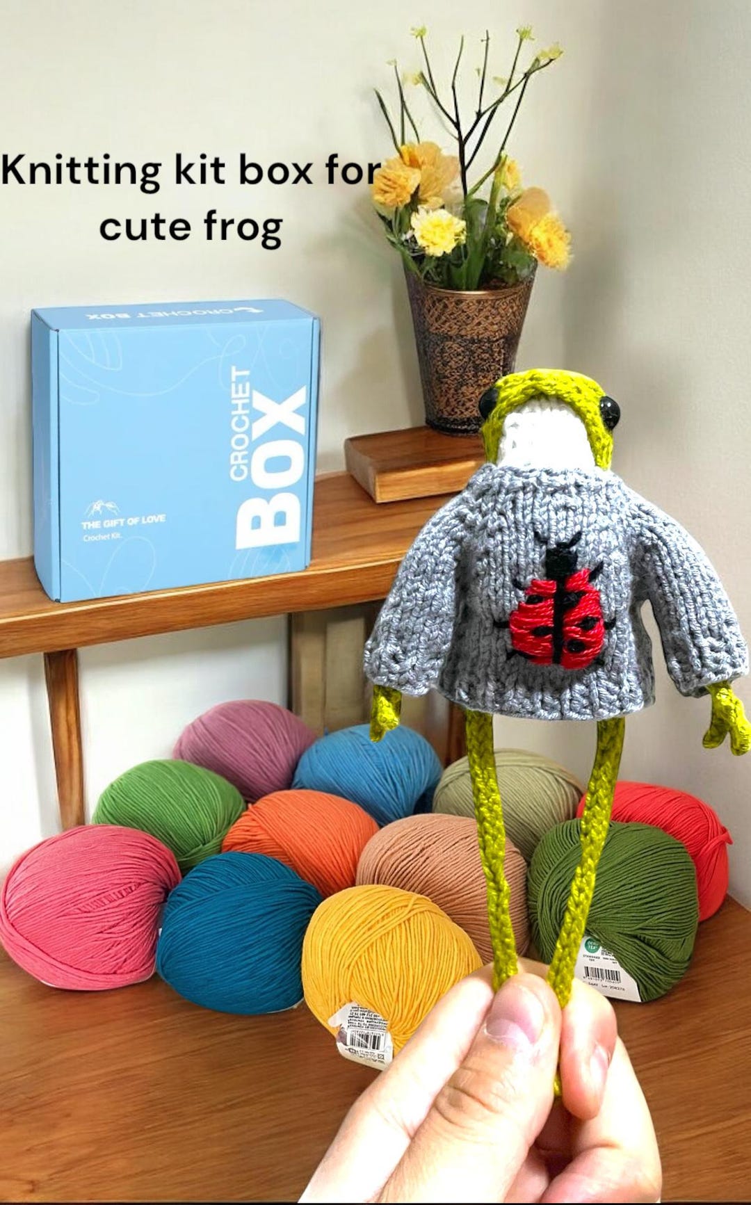 Frogs in Ladybug Sweater KNITTING KIT -everything You Need of Highest ...