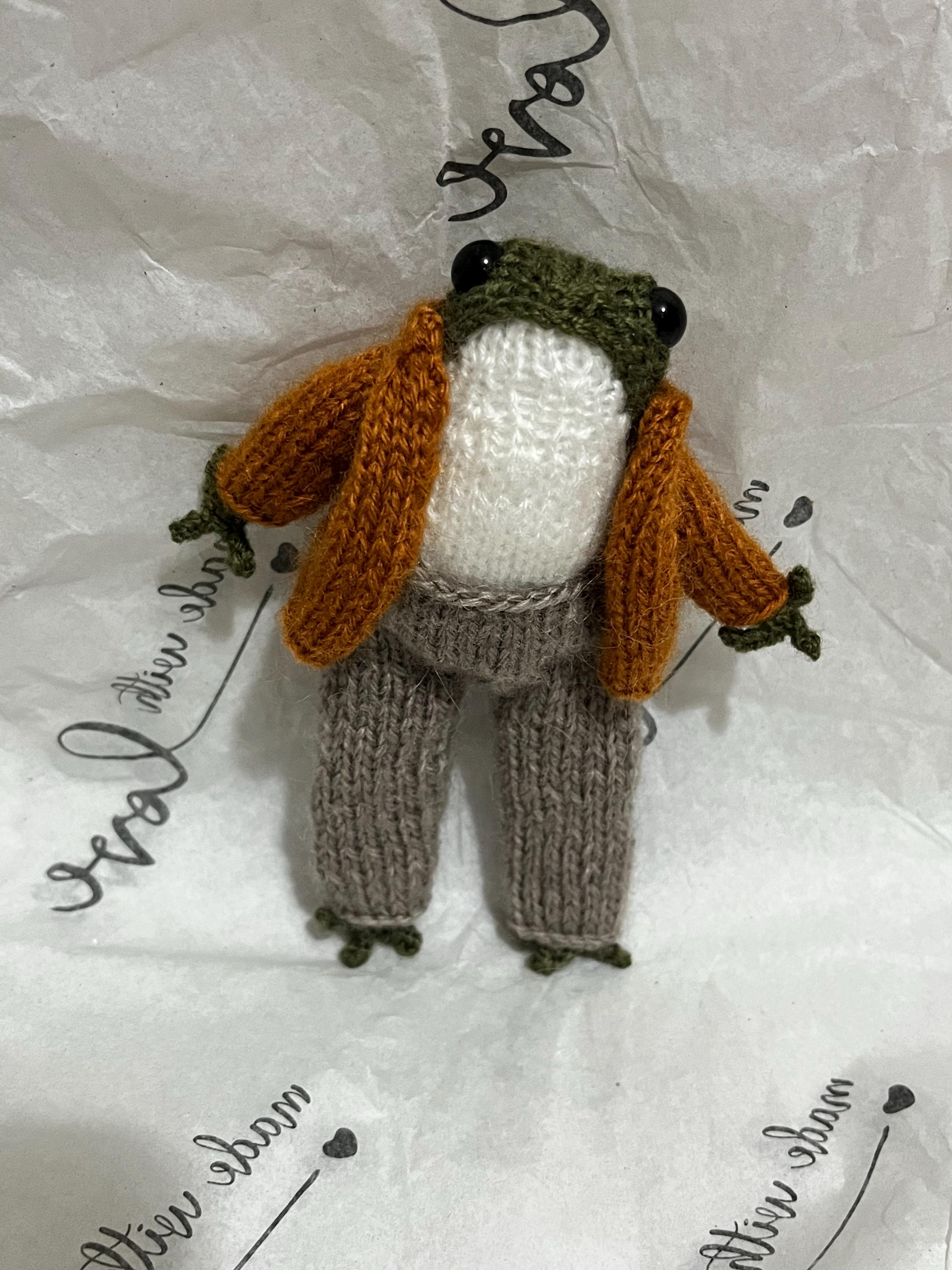 Knitted Frog, Frog and Toad, Froggie's Sweater and Overalls, Frog Plush ...