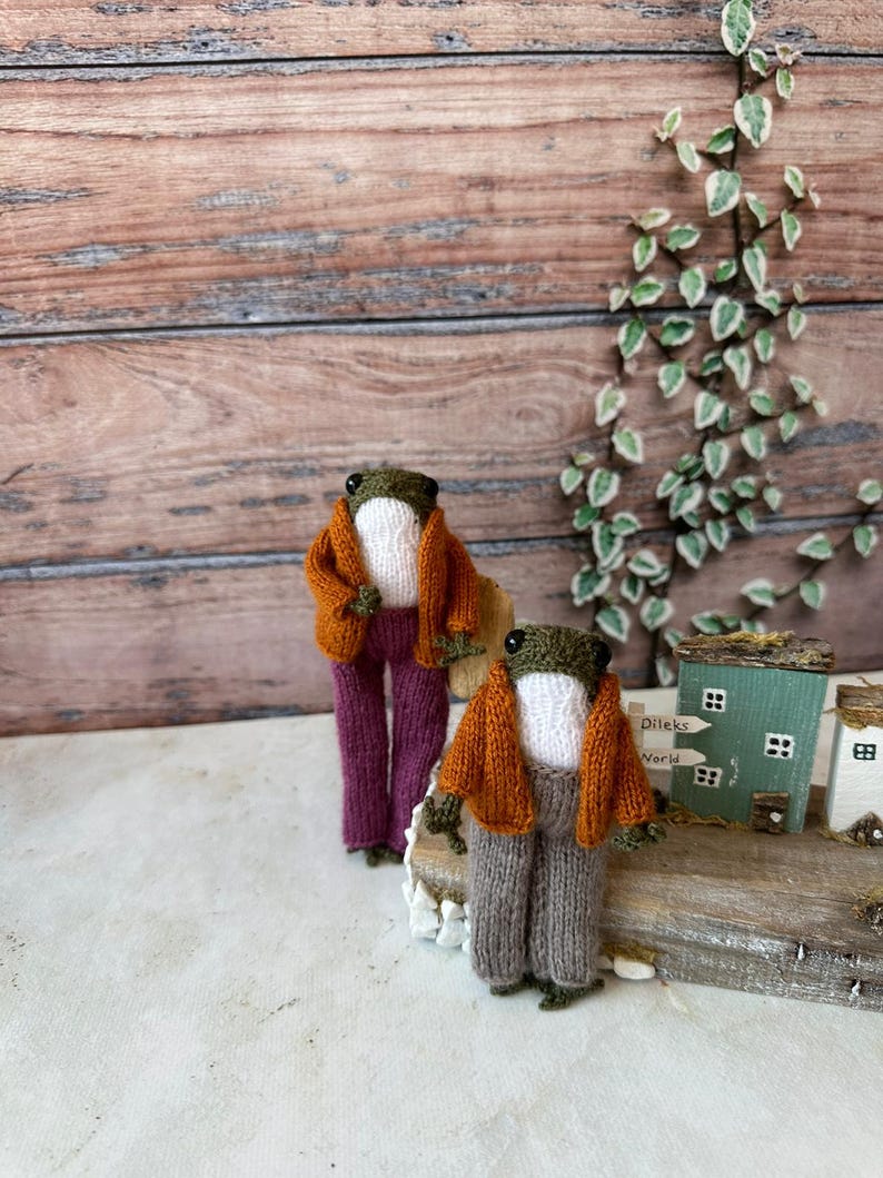Knitted Frog, Frog and Toad, Froggie's Sweater and Overalls, Frog Plush ...