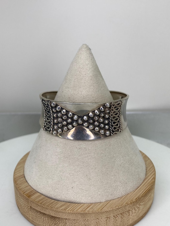 Vintage Sterling silver cuff bracelet - Gem