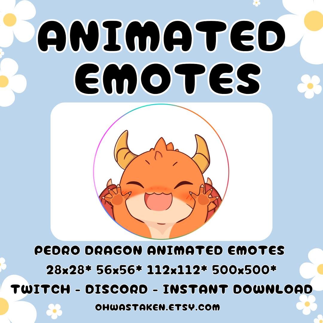 Pedro Dance Dragon Animated Emote - Twitch & Discord Kawaii Design - Etsy