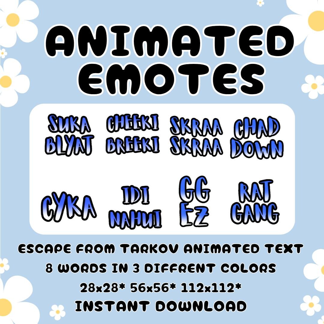 Escape From Tarkov Animated Text Emotes | 8 Words in 3 Colors | Twitch ...