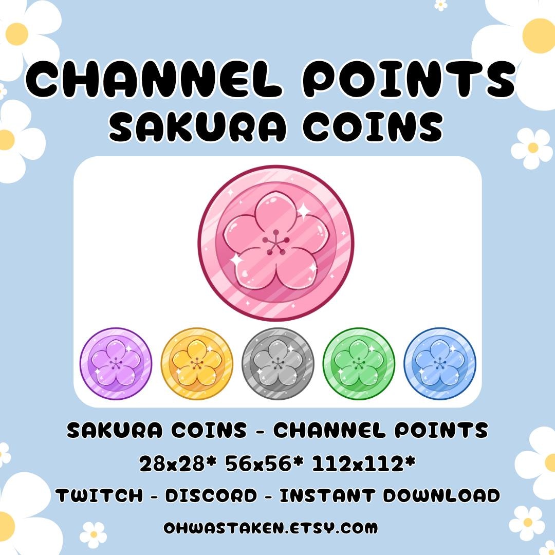 Sakura Coin Channel Points - Twitch & Discord Reward Icons - Etsy
