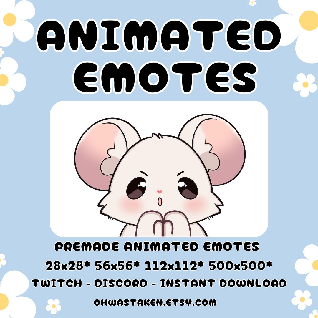 Premade Animated Mouse Emote | Adorable Mouse Clap for Twitch & Discord ...